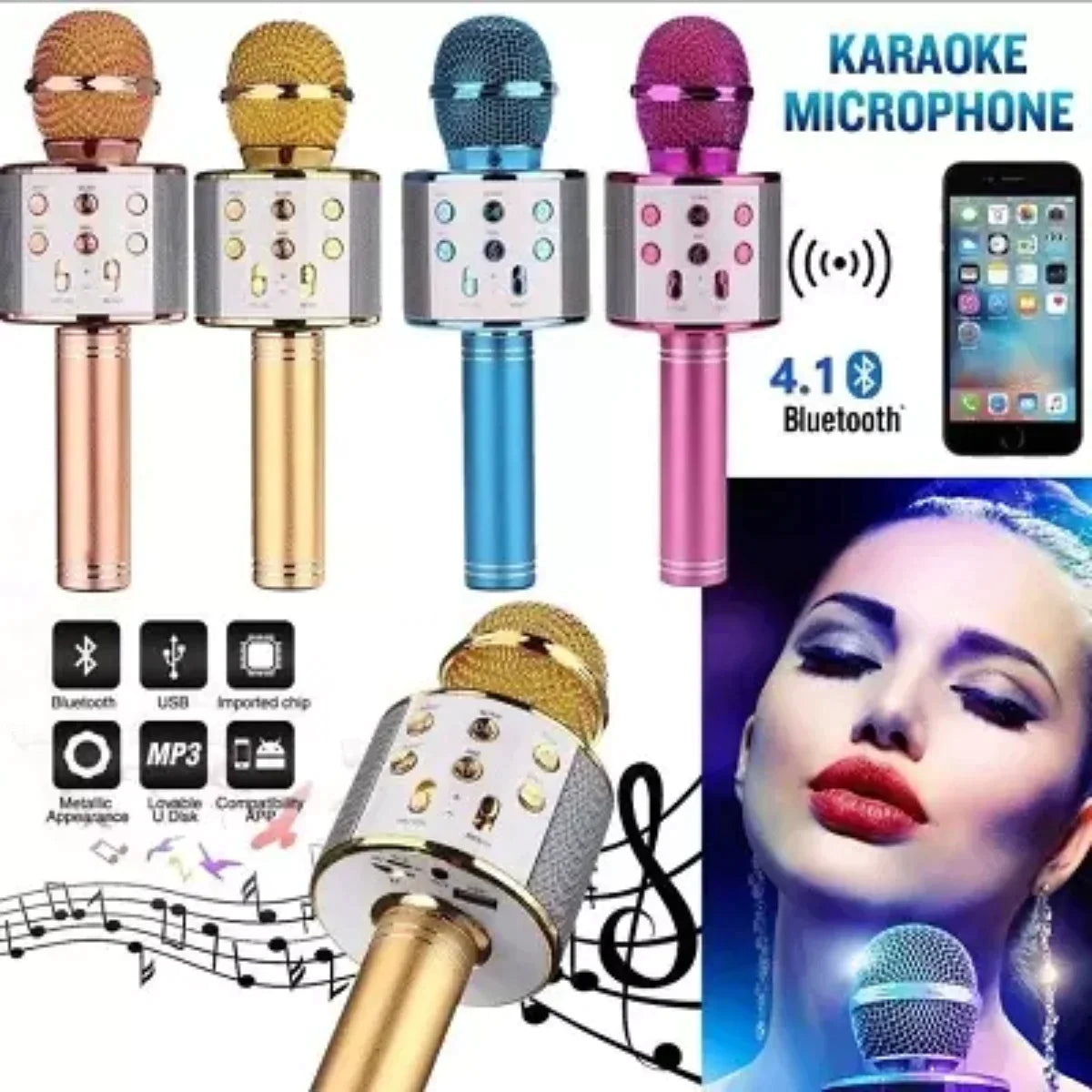 Mikrofon karaoke bluetooth sa zvucnikom – Kokos Shop